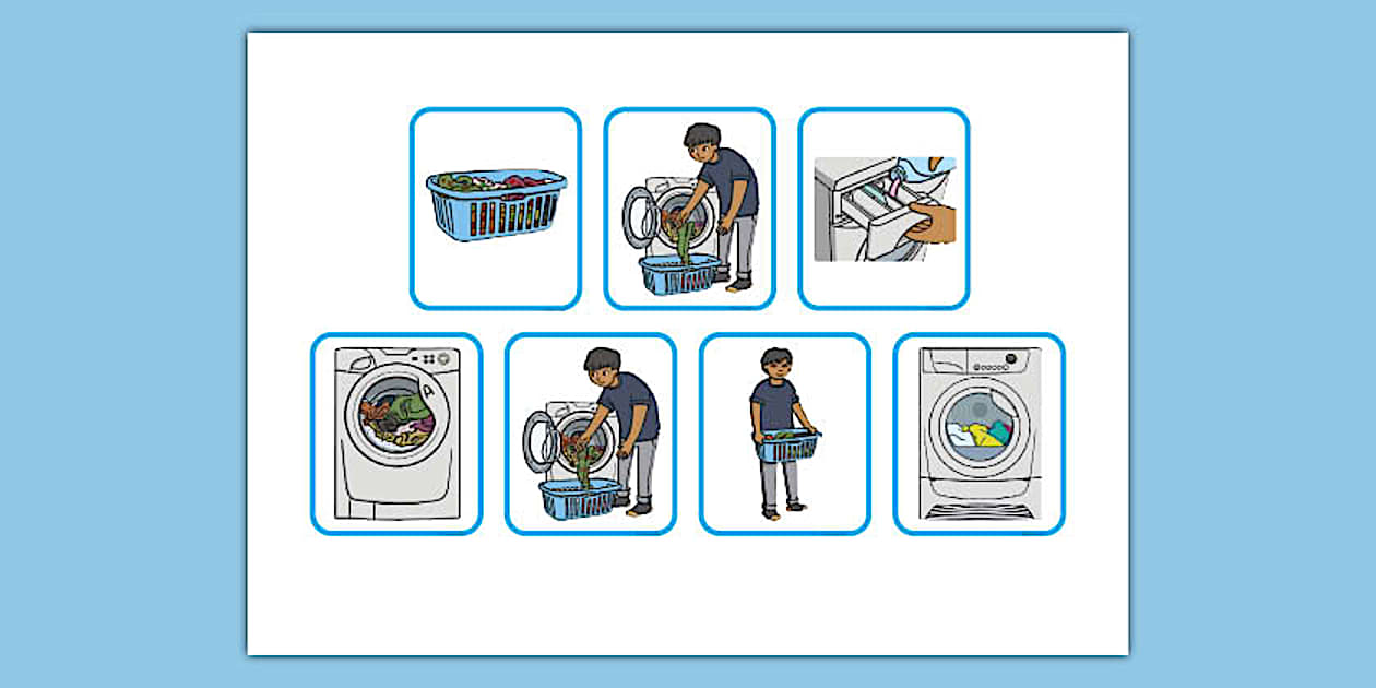 Faire la lessive - cartes (teacher made) - Twinkl