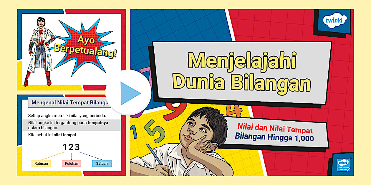 PowerPoint Nilai dan Nilai Tempat Bilangan 1-1,000 - Twinkl