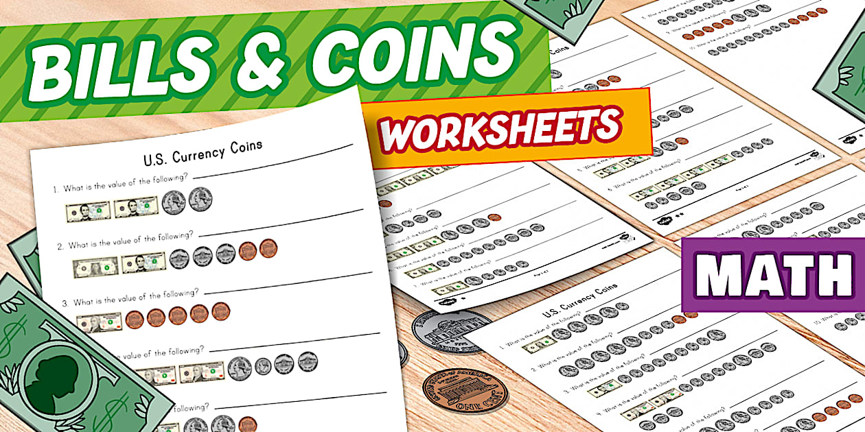 Fun Counting Coins Worksheets for Kids | Twinkl USA - Twinkl