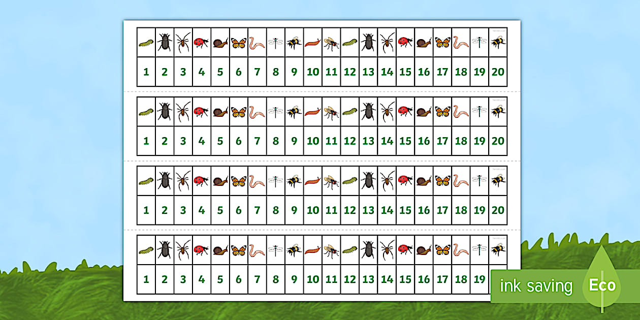Minibeasts Number Track (1-20) (teacher made) - Twinkl