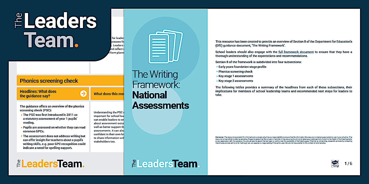 Writing Framework: National Assessments Guidance