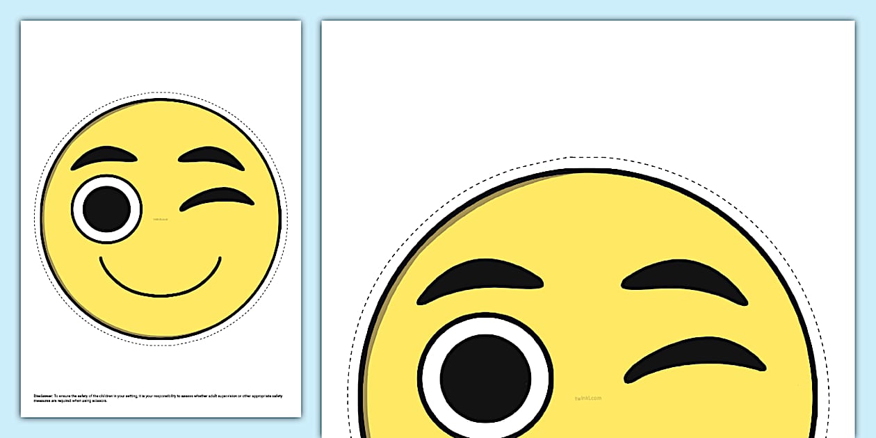 Wink Emoticon Cut Out