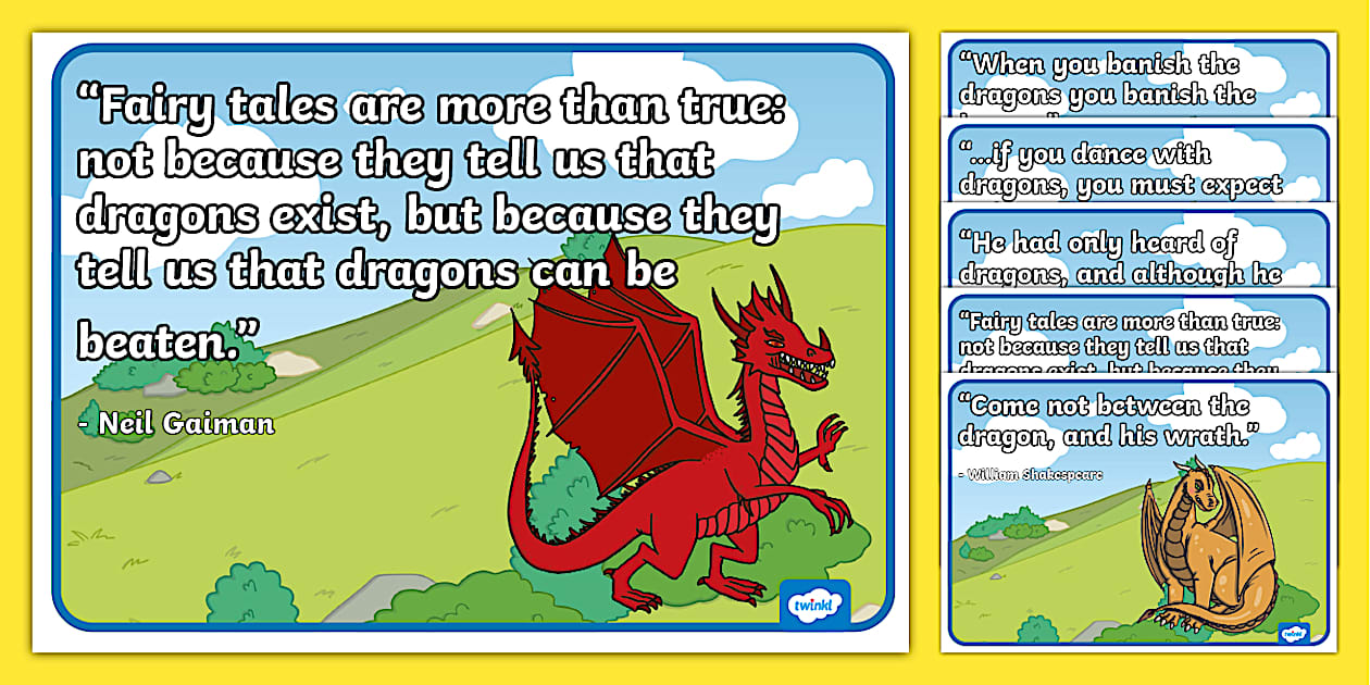 Dragon Quotes Display Poster Pack (teacher made) - Twinkl