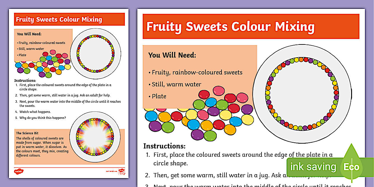 Fruity Sweets Colour Mixing Science Experiment - Twinkl
