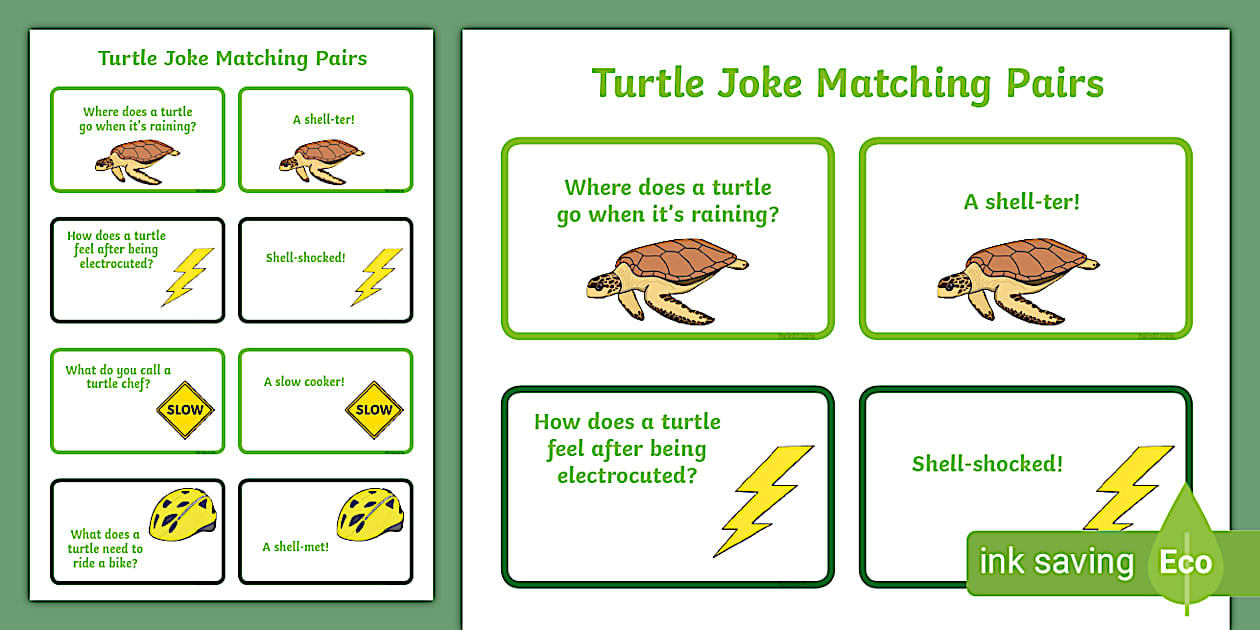 Turtle Joke Matching Pairs (Teacher-Made) - Twinkl