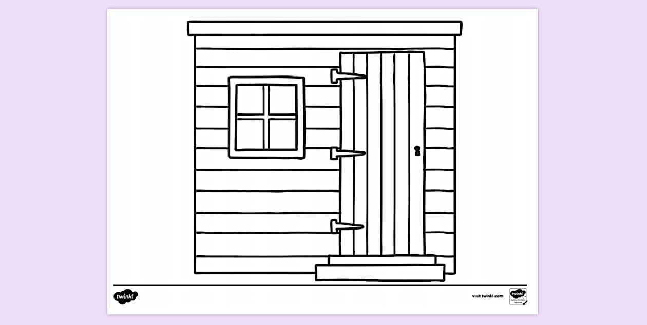 Shed Colouring Page | Colouring Sheets (teacher made)