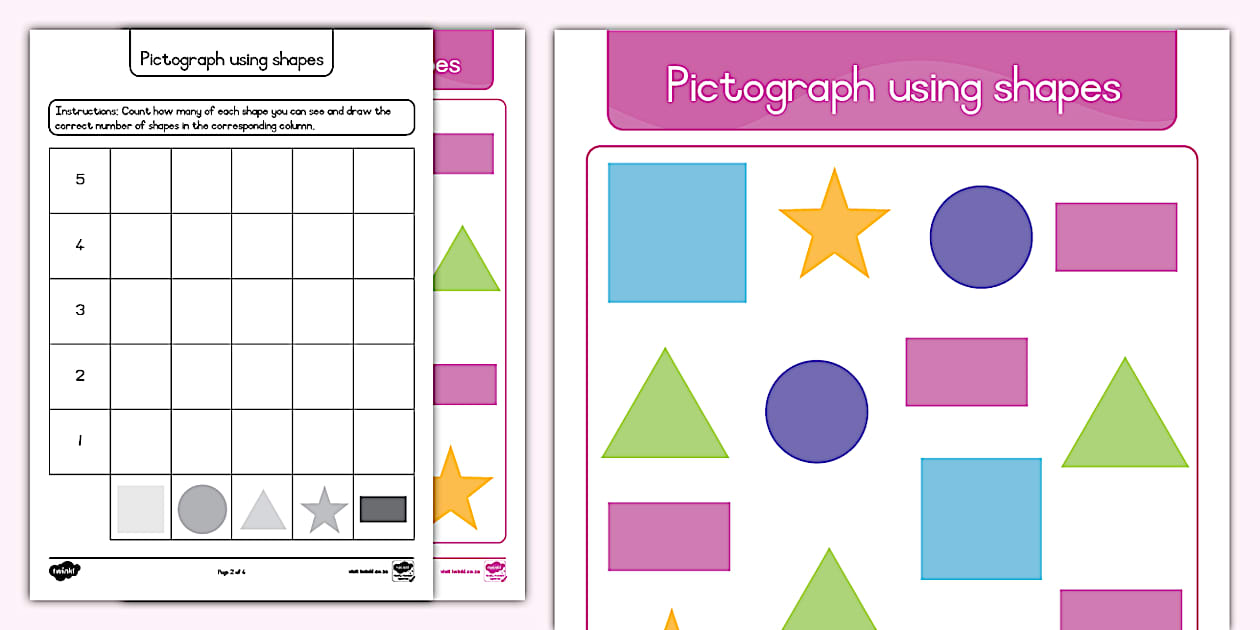 Grade 1 Mathematics - Shape Pictograph Activity - Twinkl