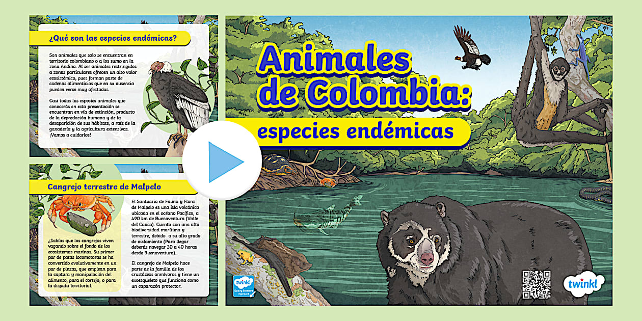 Animales de Colombia - Recurso educativo - Colombia - Twinkl