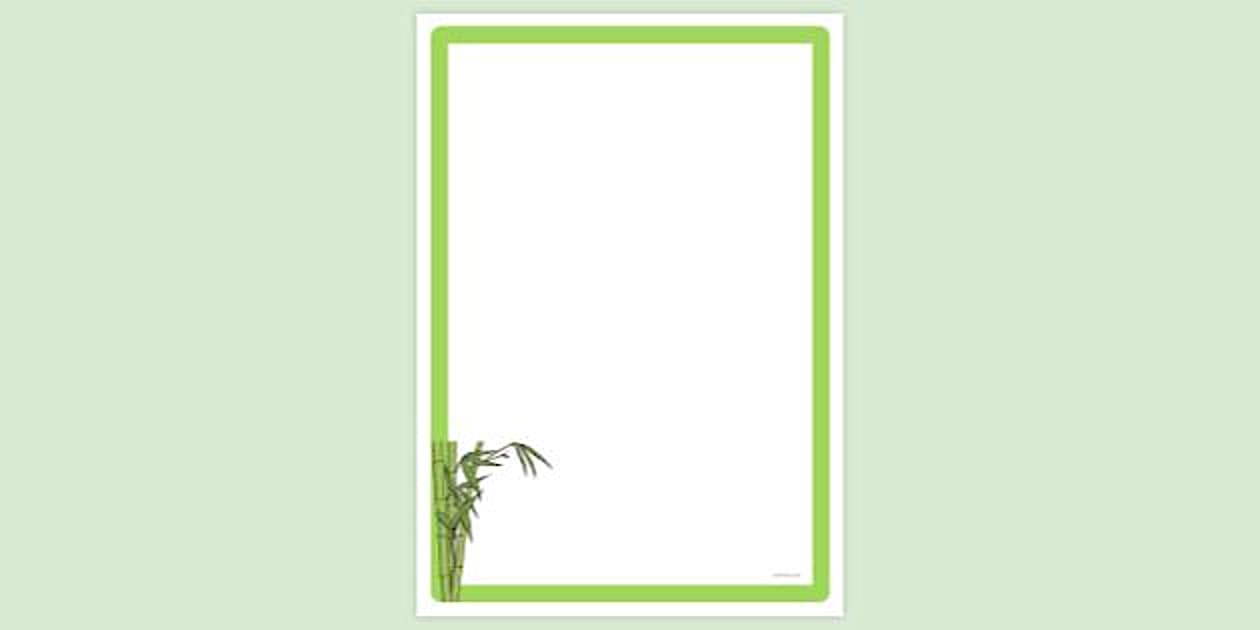 Simple Blank Bamboo Page Border | Page Borders | Twinkl
