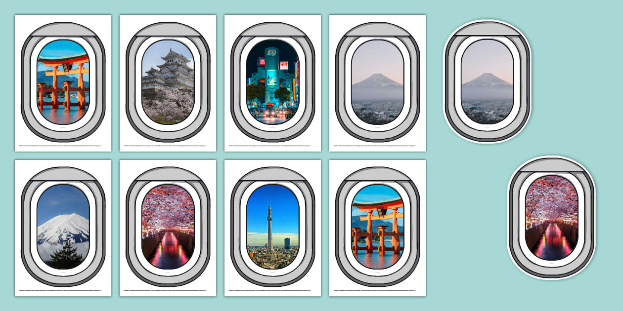 Japan Aeroplane Window Cut-Outs