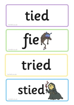 'ie' Words - Phase 5 Flashcards Real and Nonsense Words