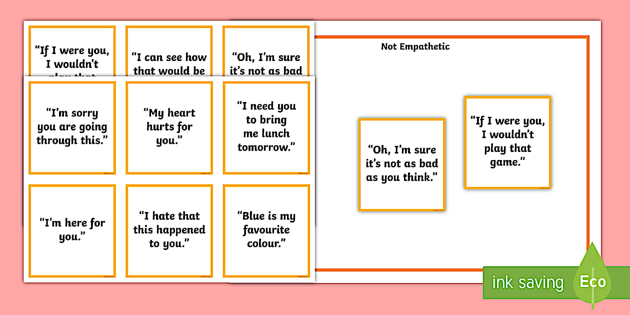 Empathy Cards - Sorting Activity - Inclusive Education