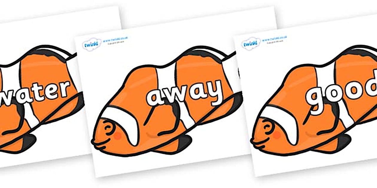Cursive Next 200 Common Words on Clown Fish (teacher made)