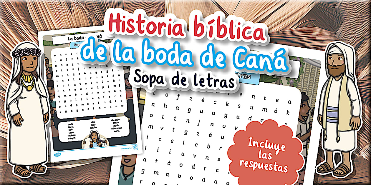 Sopa de letras: Historia bíblica de la boda de Caná