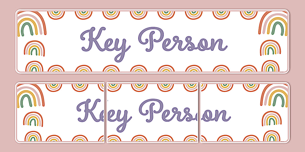 Muted Rainbow-Themed Key Person Display Banner - Twinkl