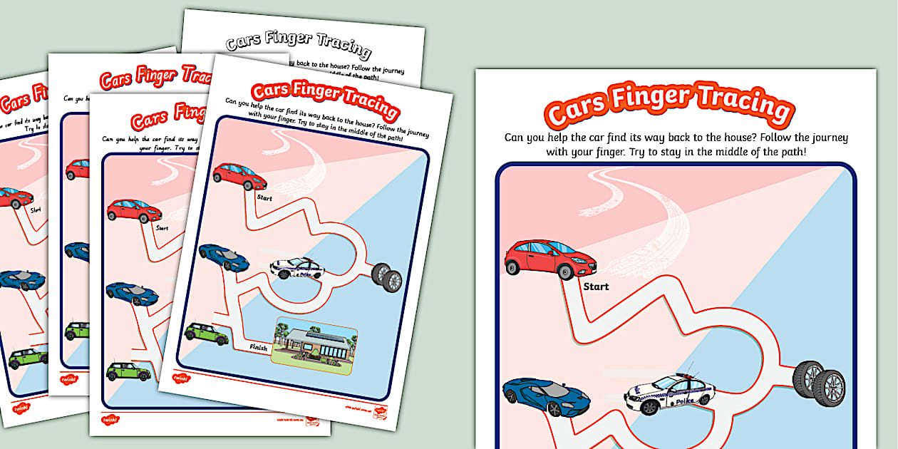 Cars Finger Tracing Activity (teacher made) - Twinkl