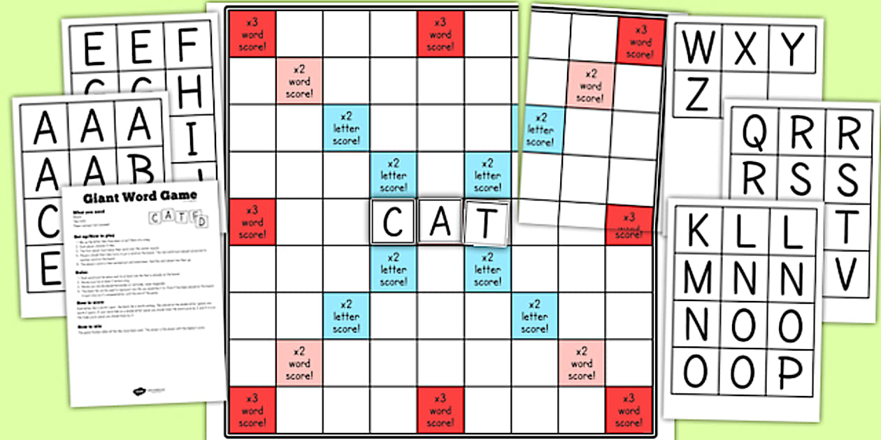 Giant Word Game Display And Cut Outs (teacher made) - Twinkl