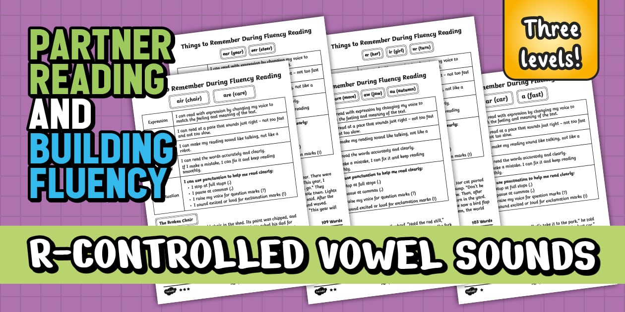 Reading & Building Fluency - R-controlled Vowel Sounds Pack