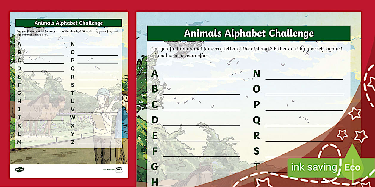 Animals Alphabet Challenge - Twinkl