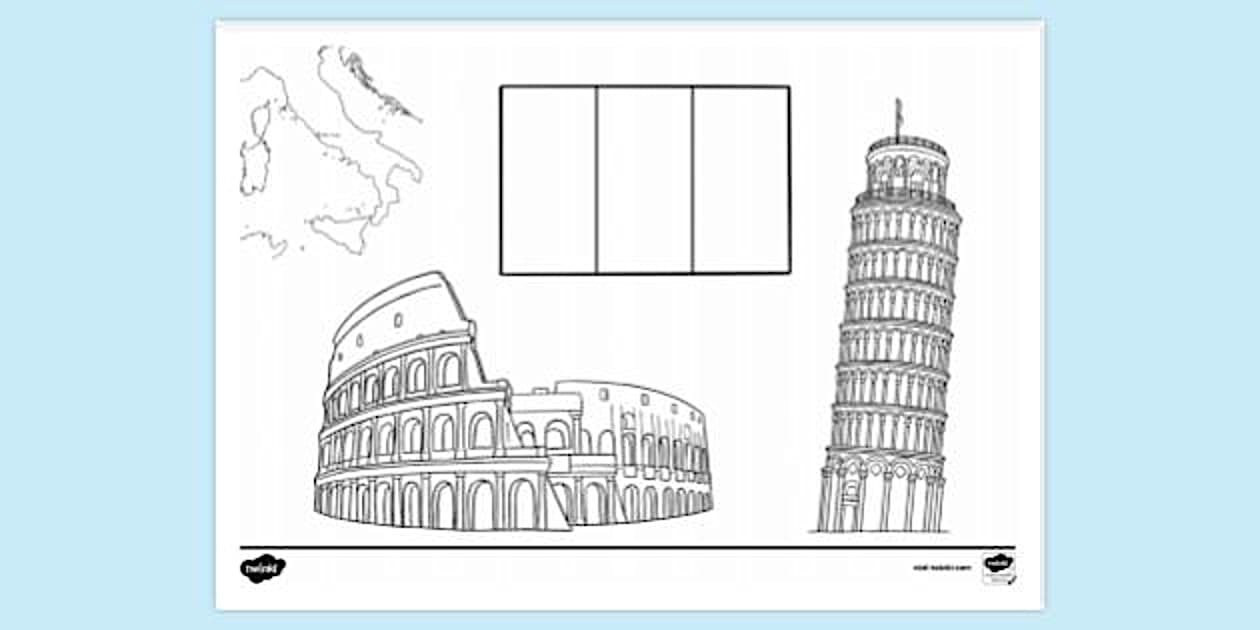 Italy Colouring | Colouring Sheets (teacher made) - Twinkl