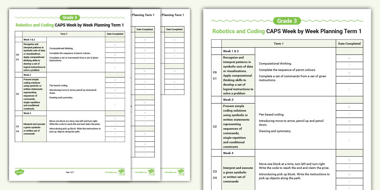 Robotics and Coding Term Planning: Grade 3 Term 1 - Twinkl
