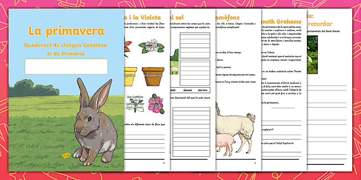 Quadernet de Llengua catalana: La primavera 3r de Primària - Català