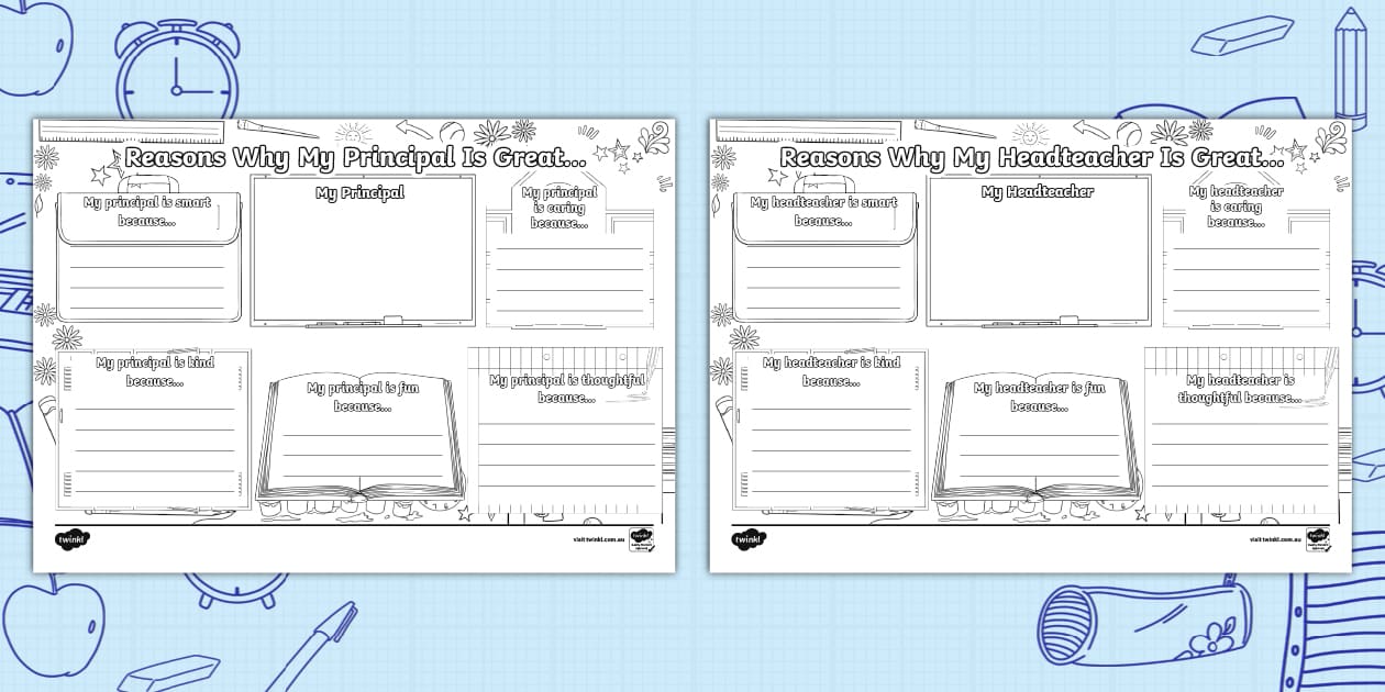 Reasons Why My Principal Is Great Activity (teacher made)