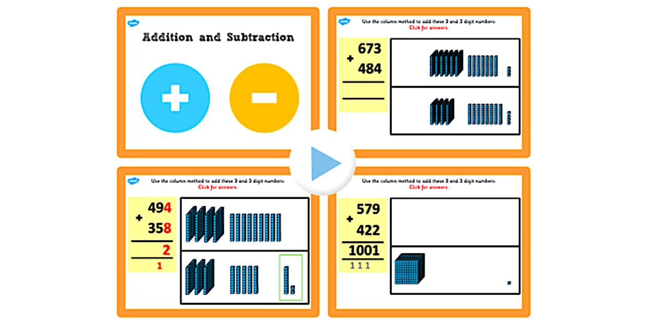 Year 3 Addition and Subtraction Lesson 3e Adding 3 and 3 Digit Numbers With