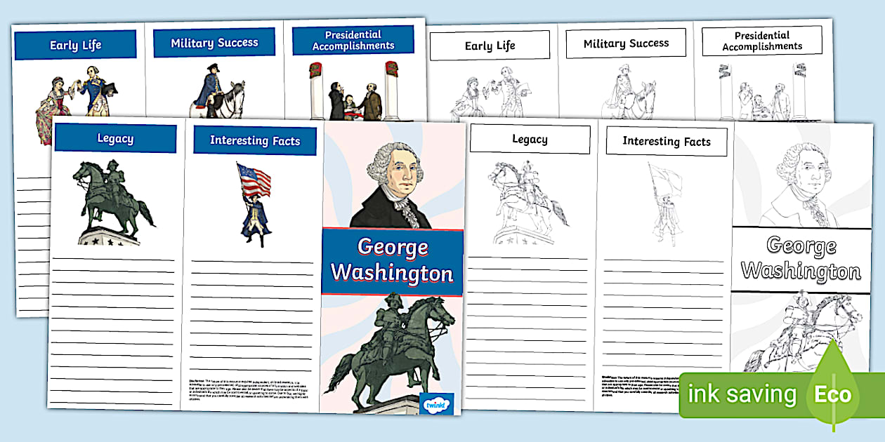 George Washington Leaflet Template (teacher made) - Twinkl