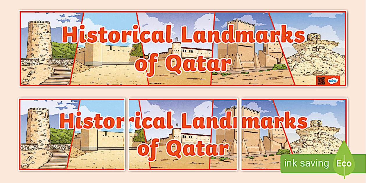 Historical Landmarks of Qatar Display Banner - Twinkl