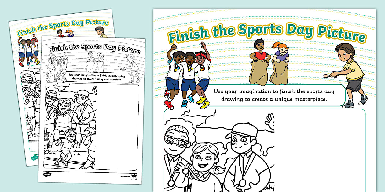 Finish the Sports Day Picture Worksheet (Teacher-Made)