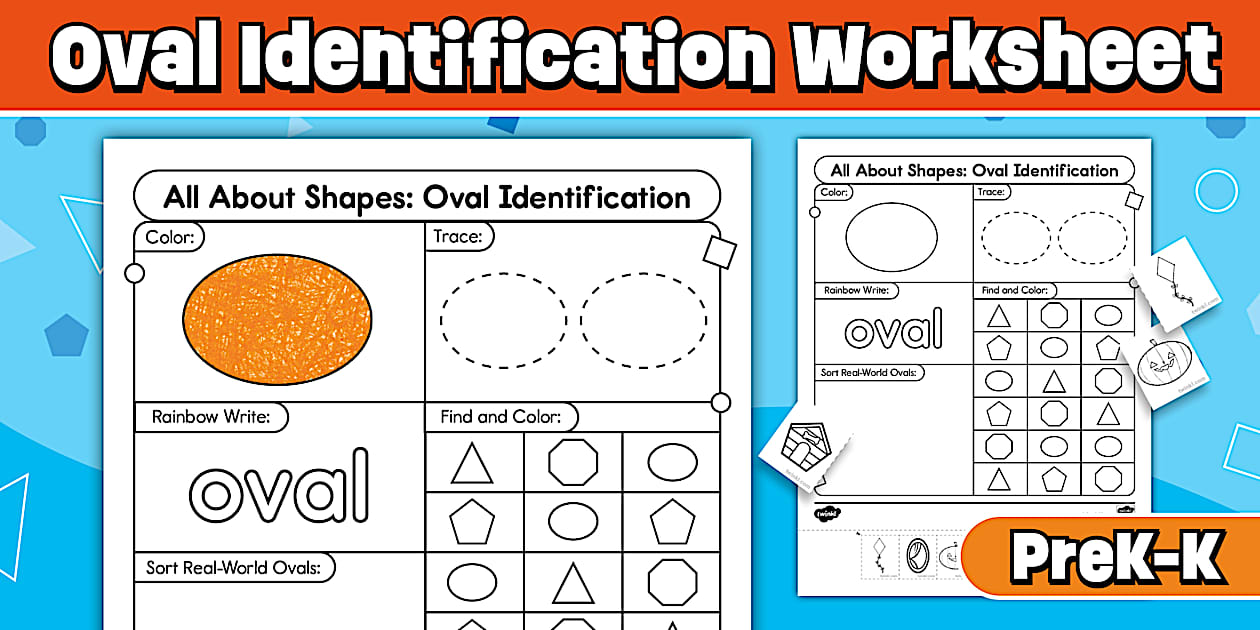 All About Shapes: Oval Identification Worksheet for PreK-K
