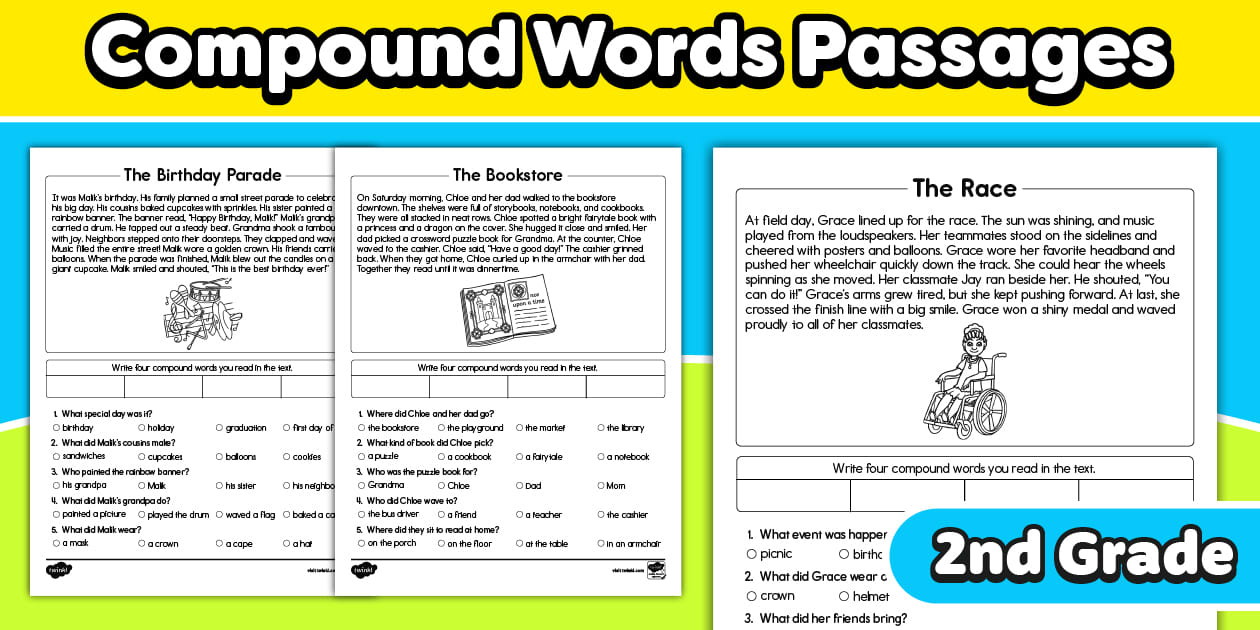 Second Grade Compound Words Decodable Reading Passages