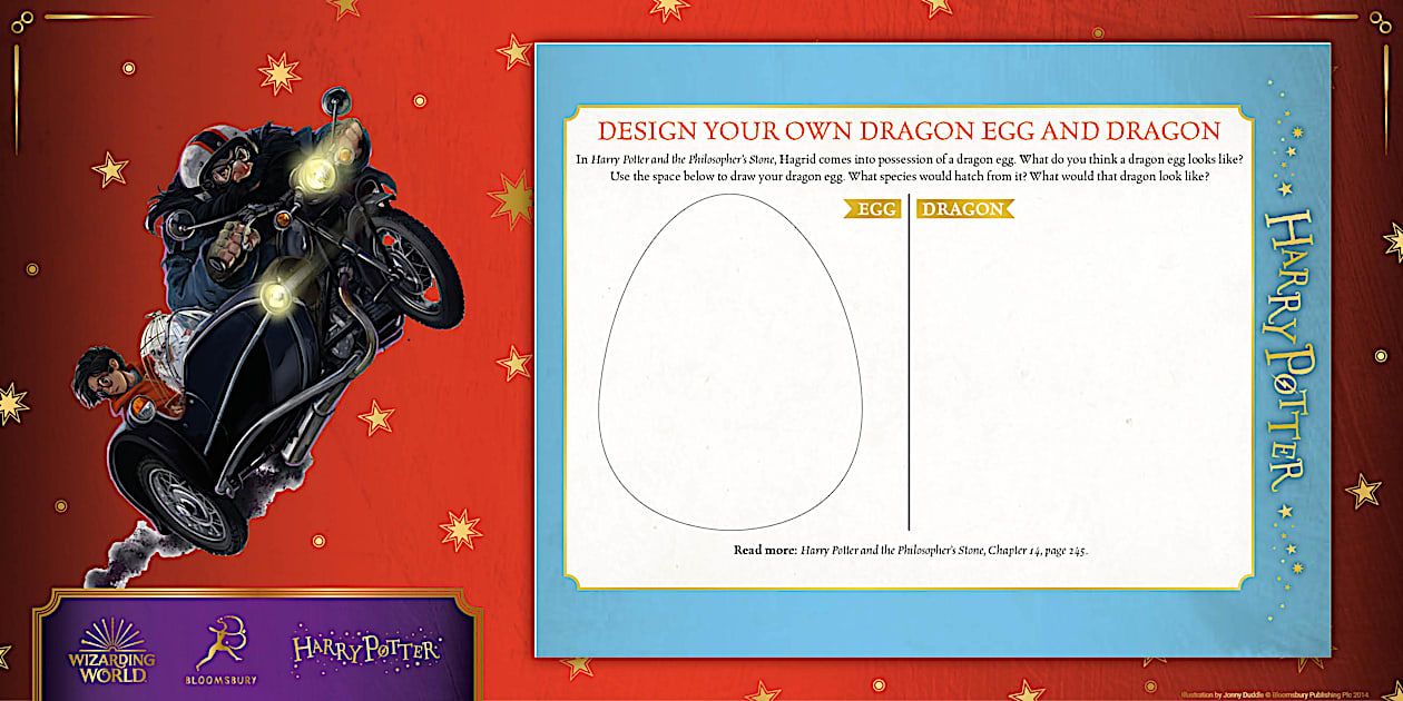 Harry Potter Drawing Ideas: Design Your own Dragon Activity Ages 7-11
