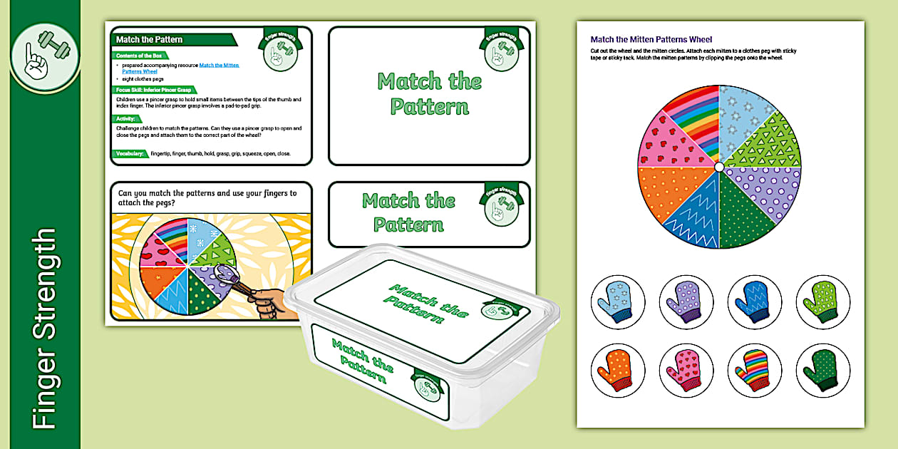 Finger Strength Fine Motor Skills Task Box: Match Patterns