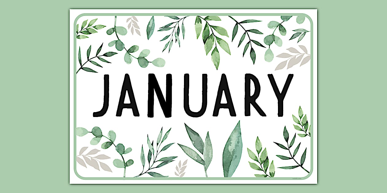 Muted Botanical-Themed January Display Poster (teacher made)