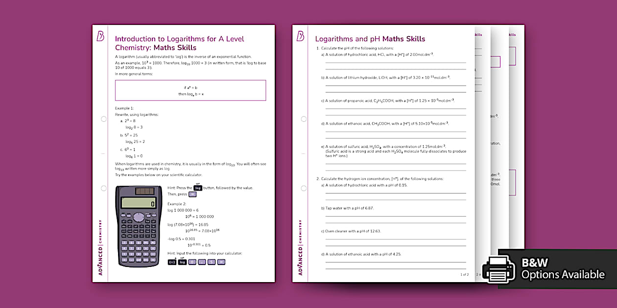 Introduction to Logarithms for A Level Chemistry - Twinkl