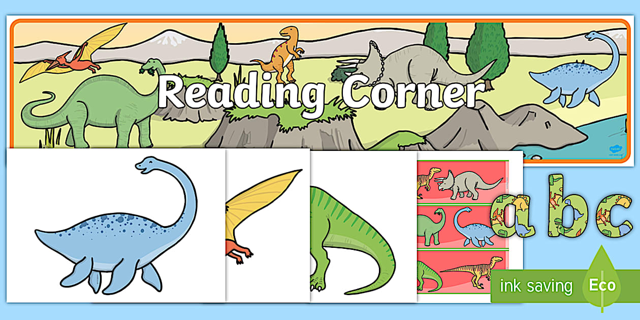 Reading Corner Dinosaur-Themed Display Pack (teacher made)