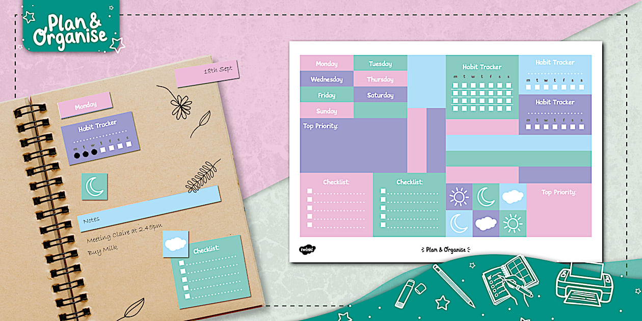 Pastel Cut n Stick for Bullet Journaling (teacher made)