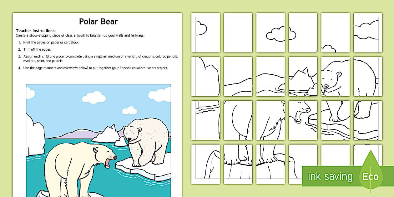Polar Bear Collaborative Art Pack (Teacher-Made) - Twinkl