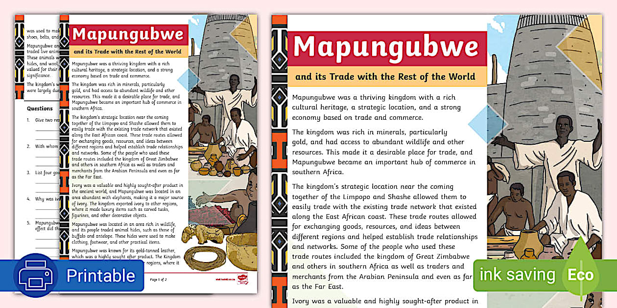 Mapungubwe and its Trade with the Rest of the World - Twinkl