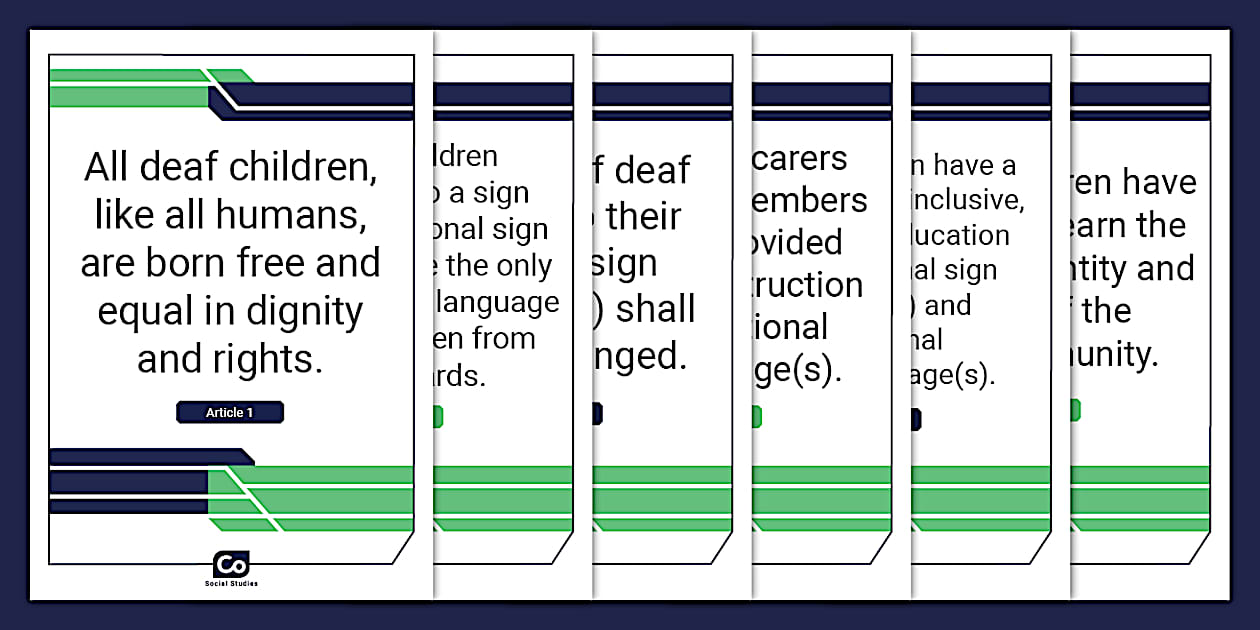 Declaration on the Rights of Deaf Children Display Posters