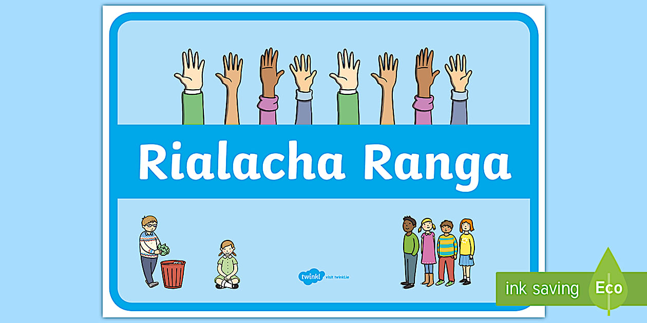 Rialacha Ranga Postaer Taispeána A4