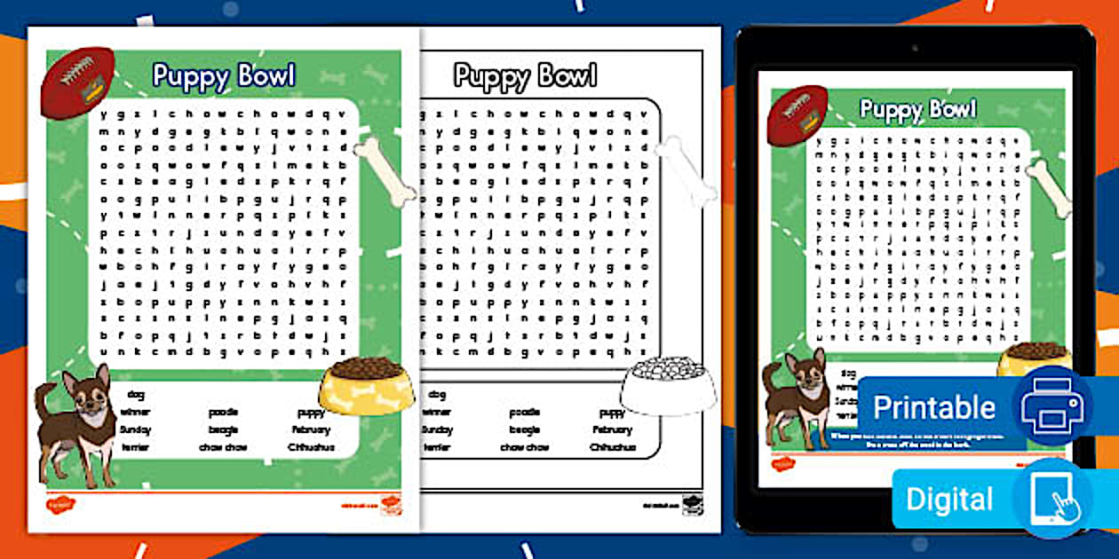 Puppy Word Search | Puppy Bowl Words Resource | Twinkl
