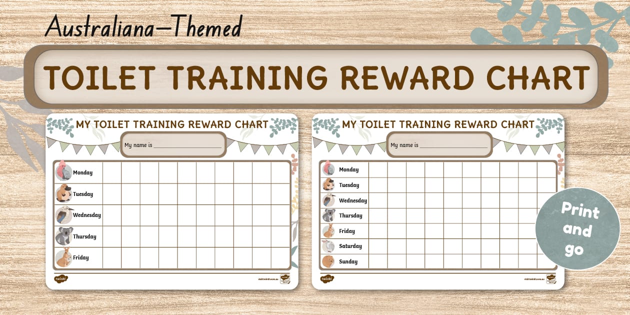 Australiana-Themed Toilet Training Reward Chart