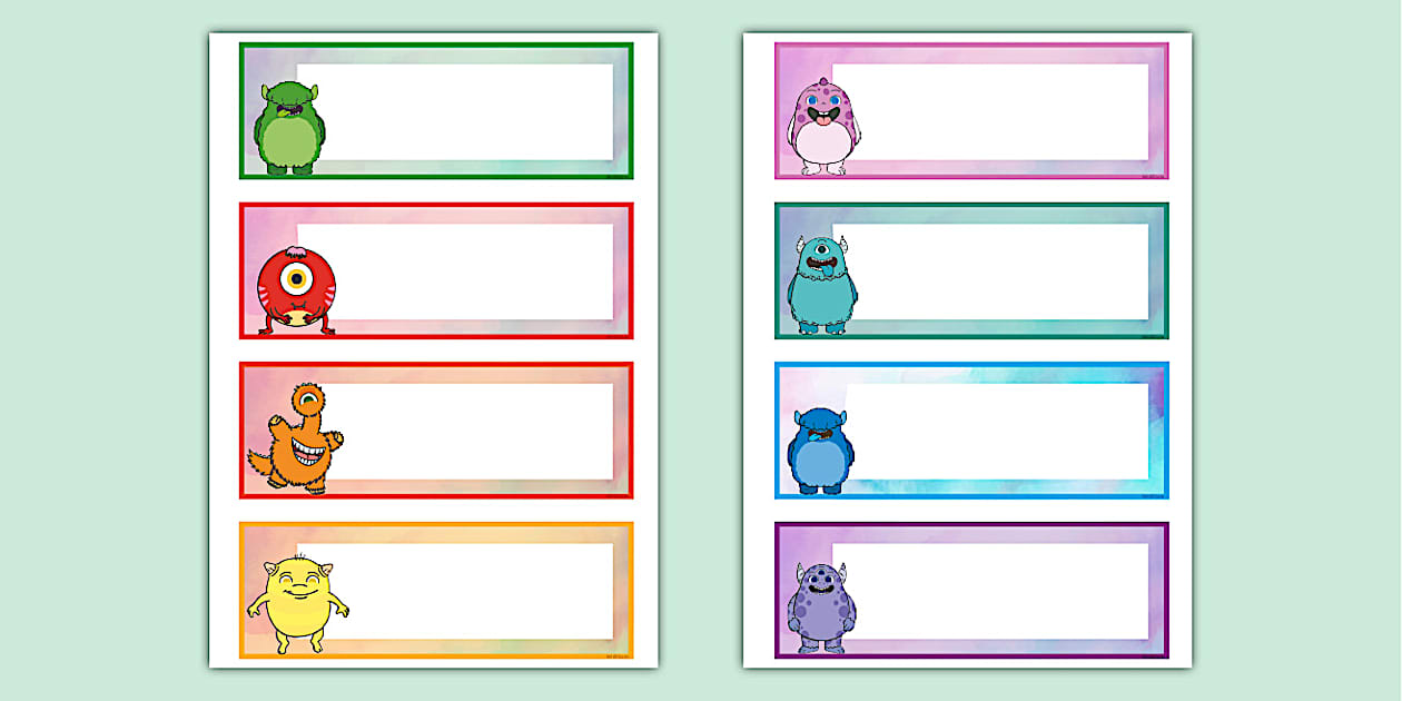 Little Monsters Name Tags (Teacher-Made) - Twinkl