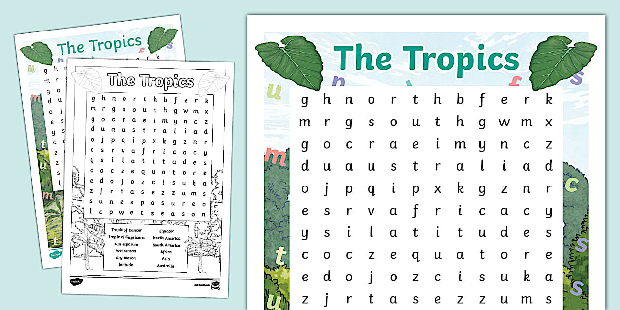 The Tropics Word Search (teacher made) - Twinkl