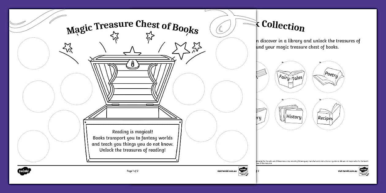 Magic Treasure Chest of Books Activity Sheet