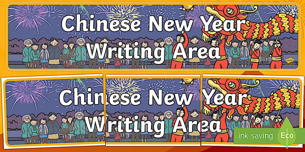 Precursive Chinese New Year Writing Area Banner - Twinkl