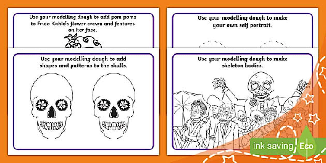 Day of the Dead Modelling Dough Mats (teacher made) - Twinkl